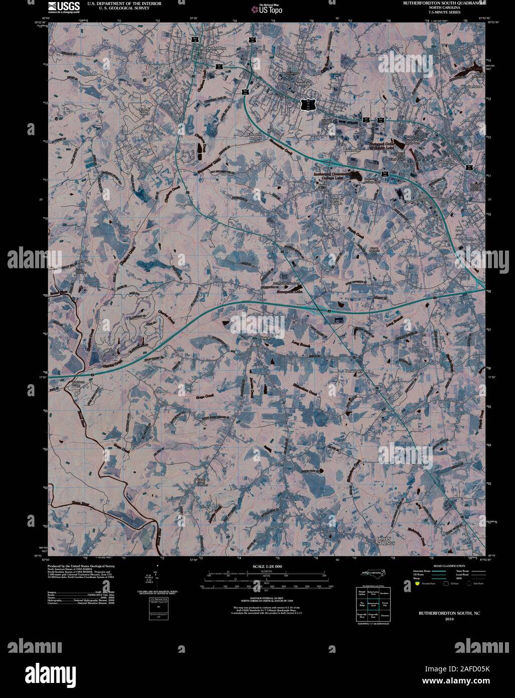 Map of rutherfordton hi-res stock photography and images - Alamy