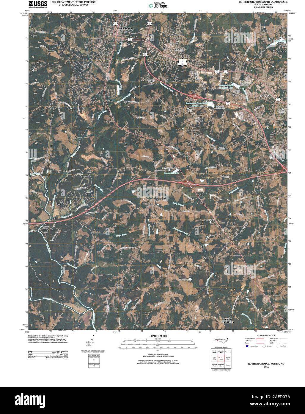 Rutherfordton map hi-res stock photography and images - Alamy