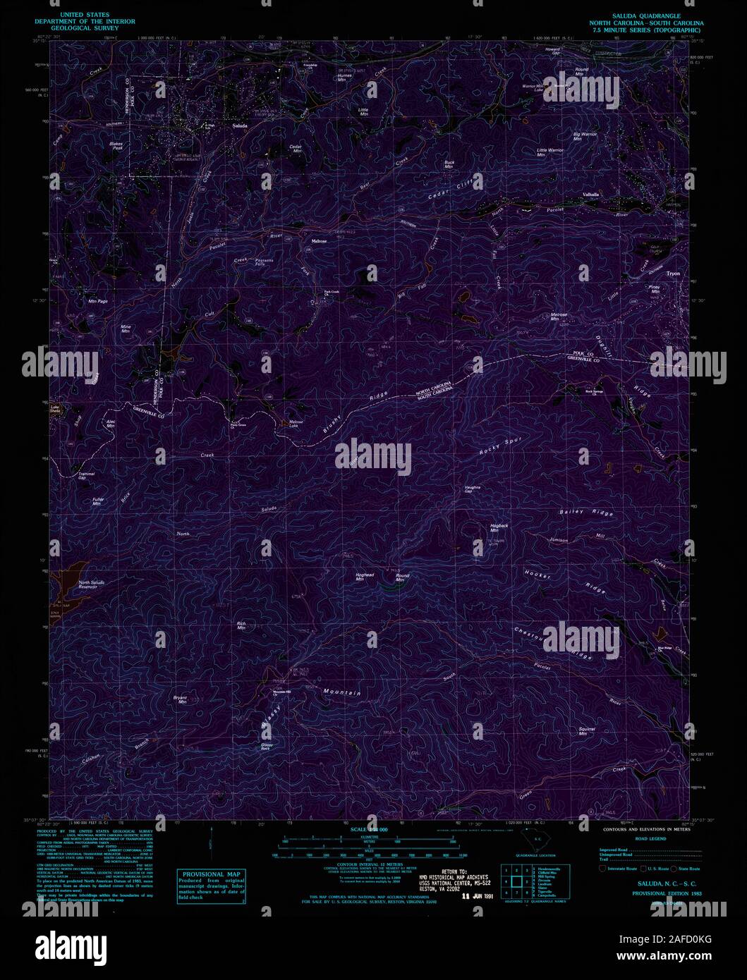 Map of saluda hi-res stock photography and images - Alamy