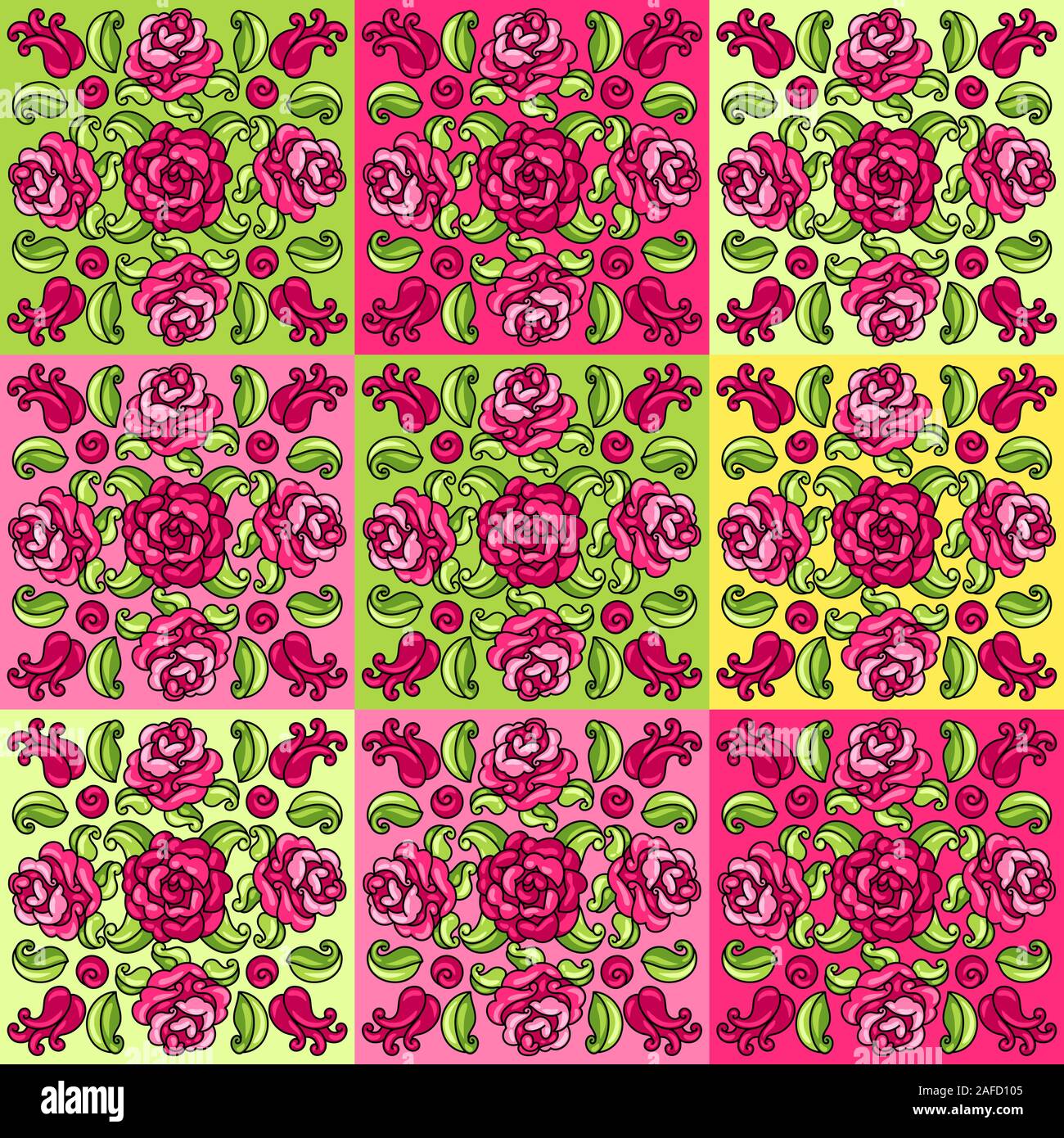 Mexican talavera ceramic tile pattern with flowers Stock Vector Image ...