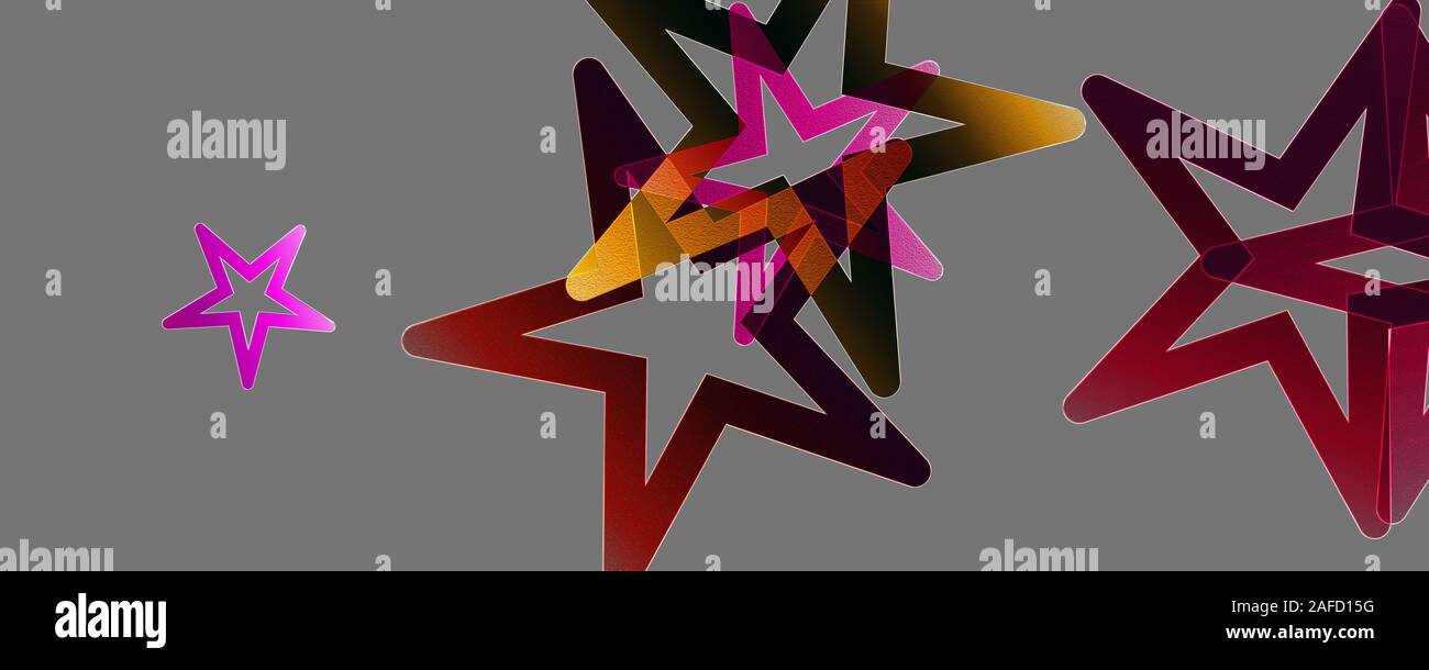 Abstract christmas star glass 3D panorama design illustration Stock ...