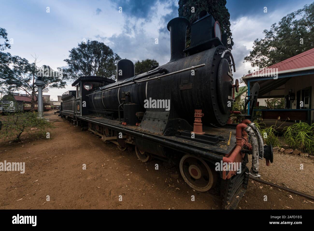 Zimbabwe. The Railway museum at Bulawayo. Old steam engine of the ...