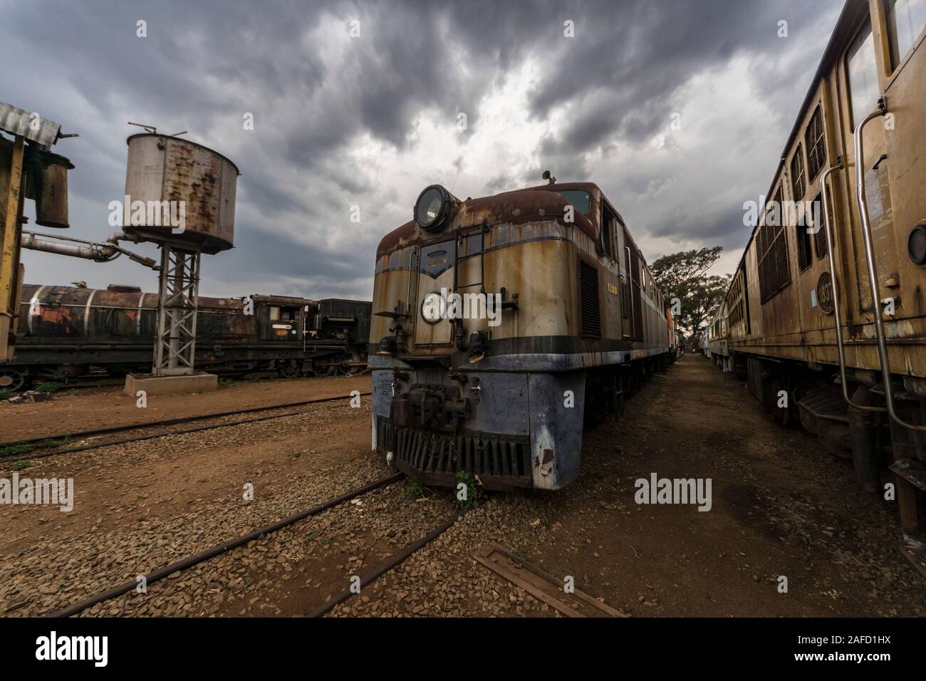 Zimbabwe. The Railroad museum at Bulawayo. Diesel engines of Rhodesian ...