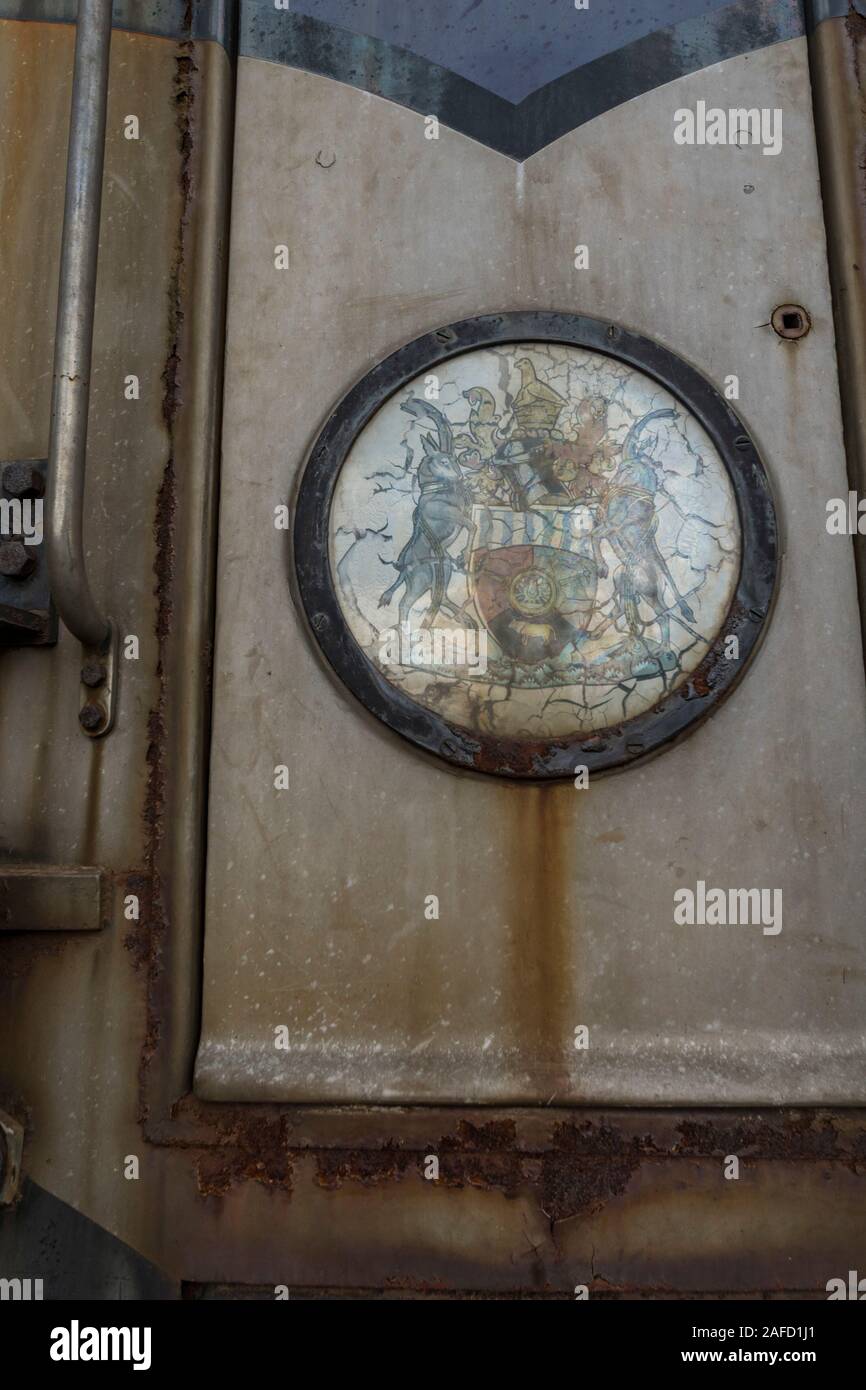 Zimbabwe. The Railroad museum at Bulawayo. The decaying symbol of ...