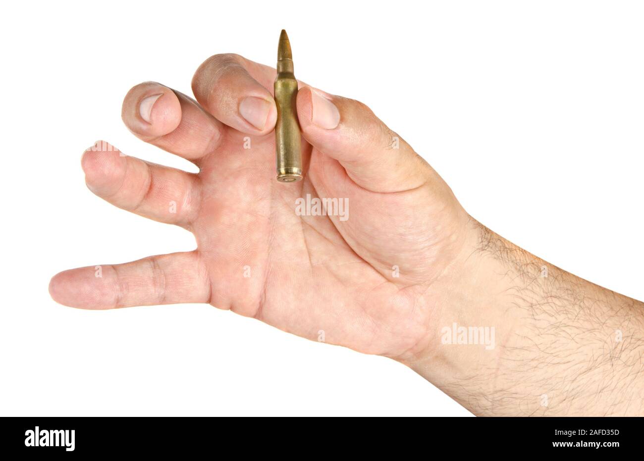 bullet in hand Stock Photo - Alamy