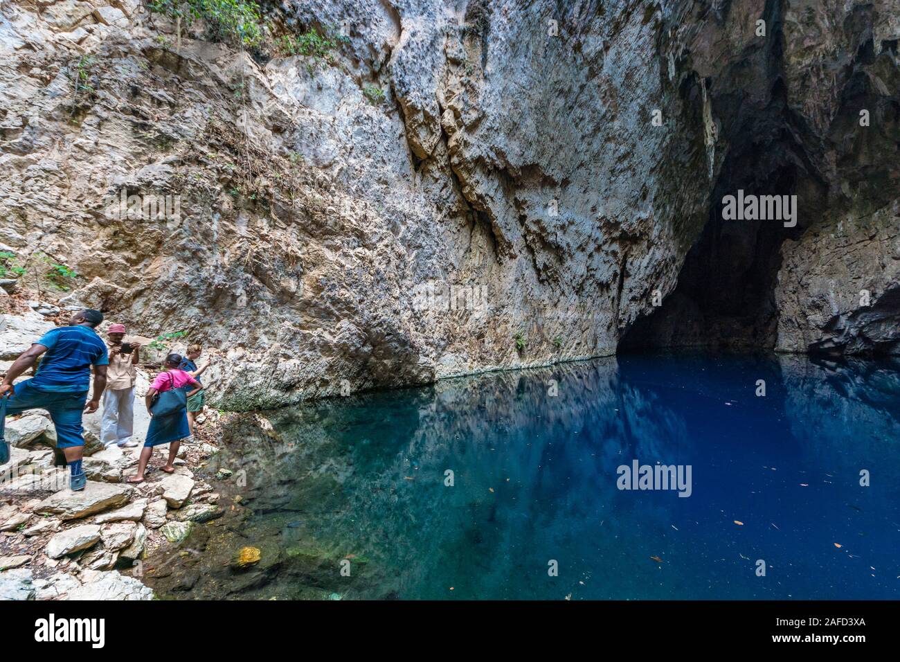 Chinhoyi Caves, Zimbabwe. The "Chirorodziva" ("Sleeping pool"), a very ...