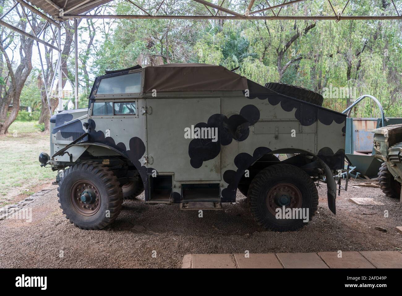 Gweru, Zimbabwe. The military museum. A Rhodesian atrillery-towing ...