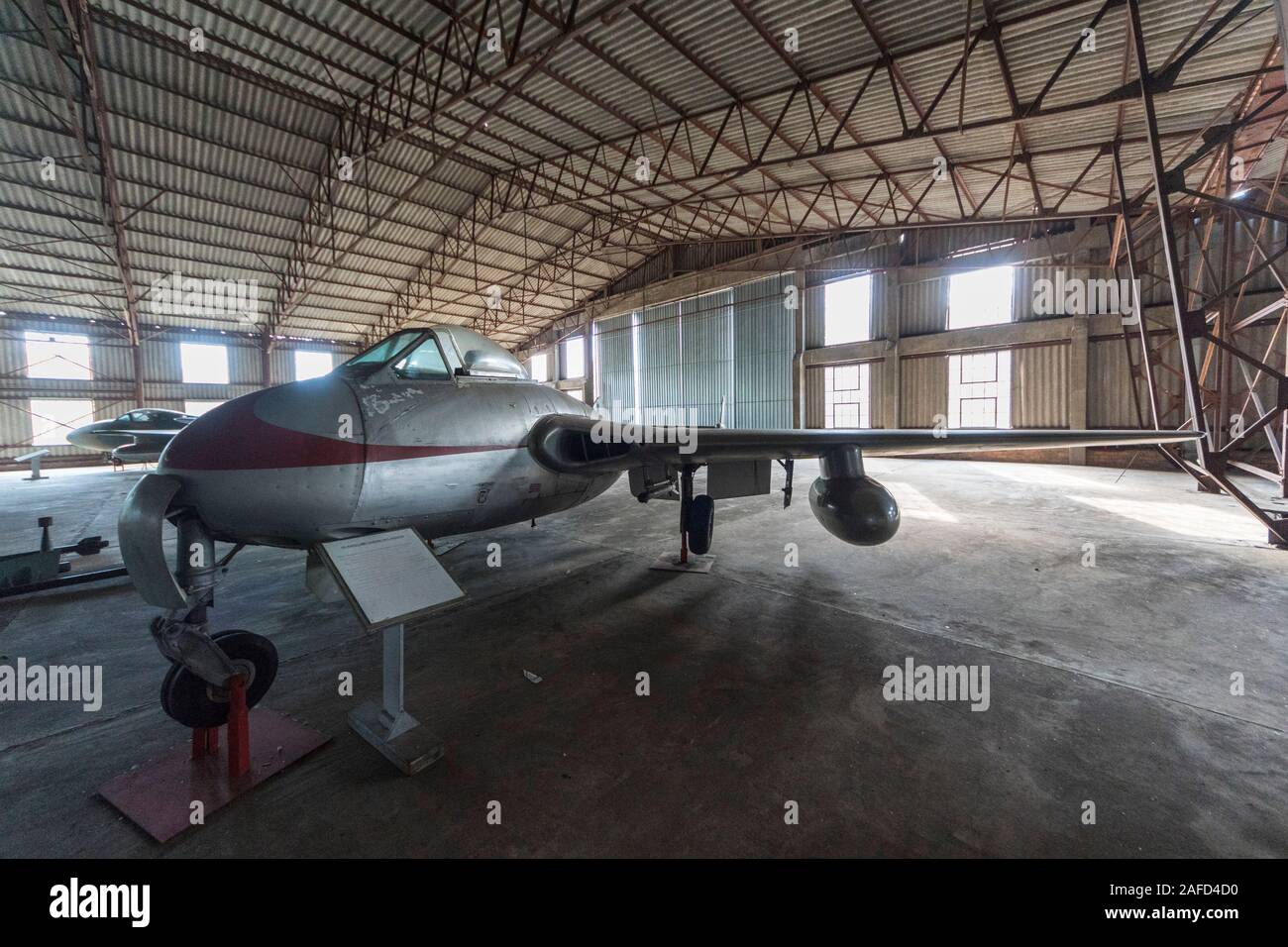 Gweru Aviation Museum, Zimbabwe. A "Vampire" Ground attack plane at the ...