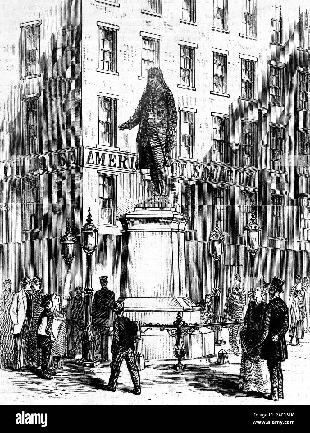 Statue of Ben Franklin, sculptural portrait of Franklin was ...