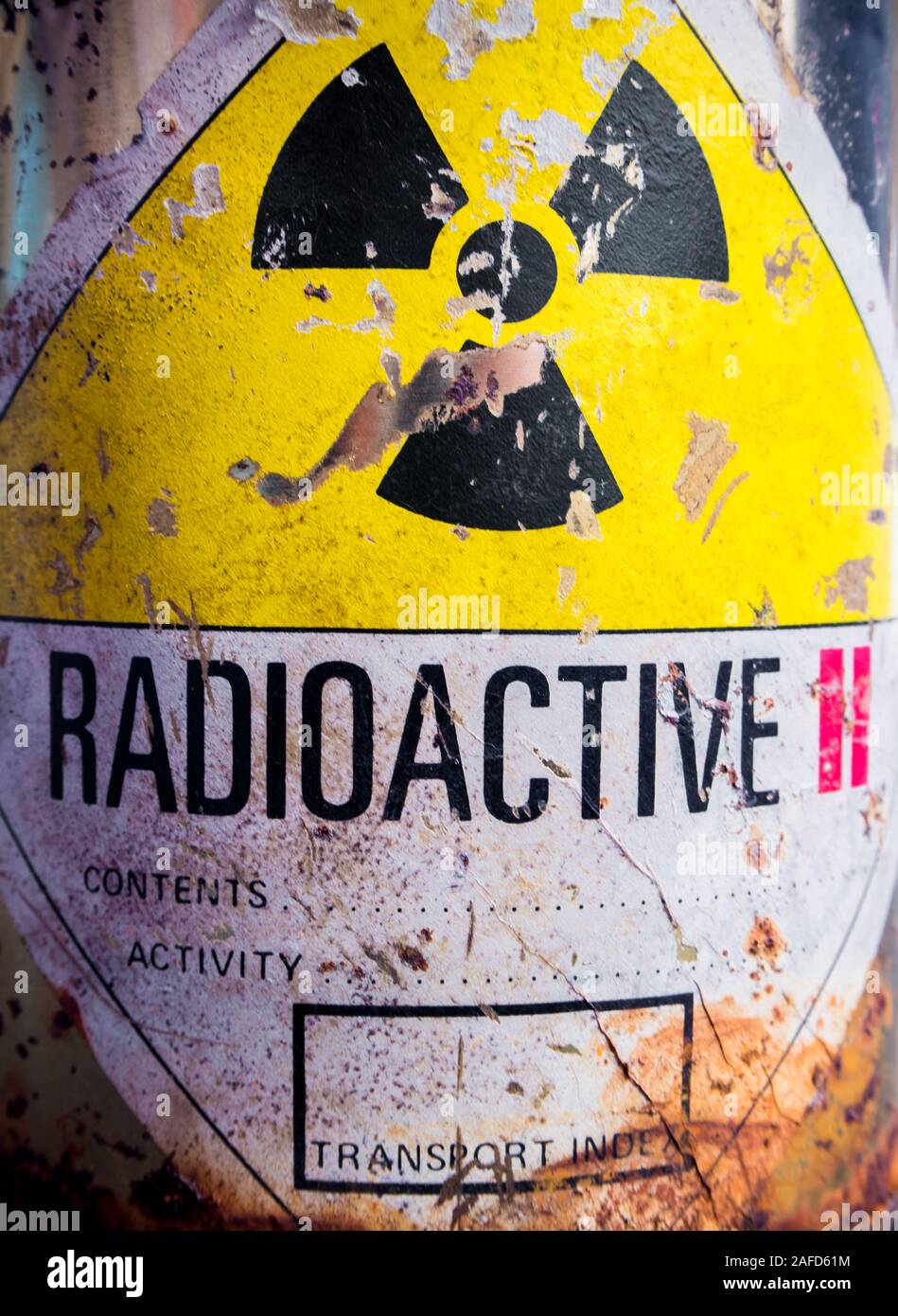 Cylinder shape container of Radioactive material Stock Photo - Alamy