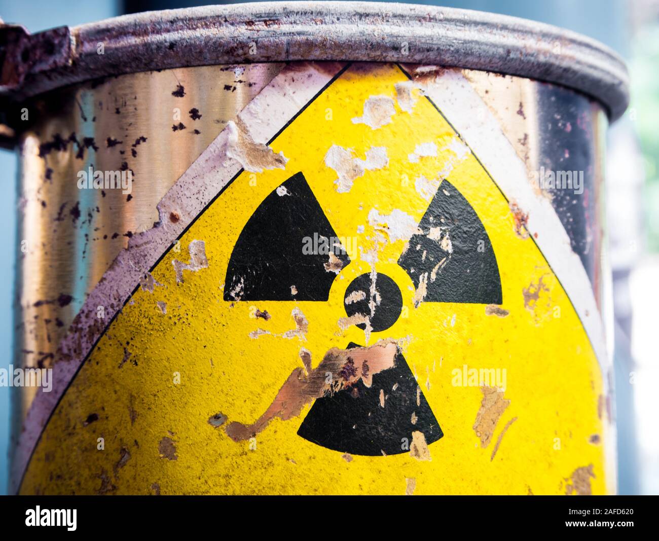 Cylinder shape container of Radioactive material Stock Photo - Alamy