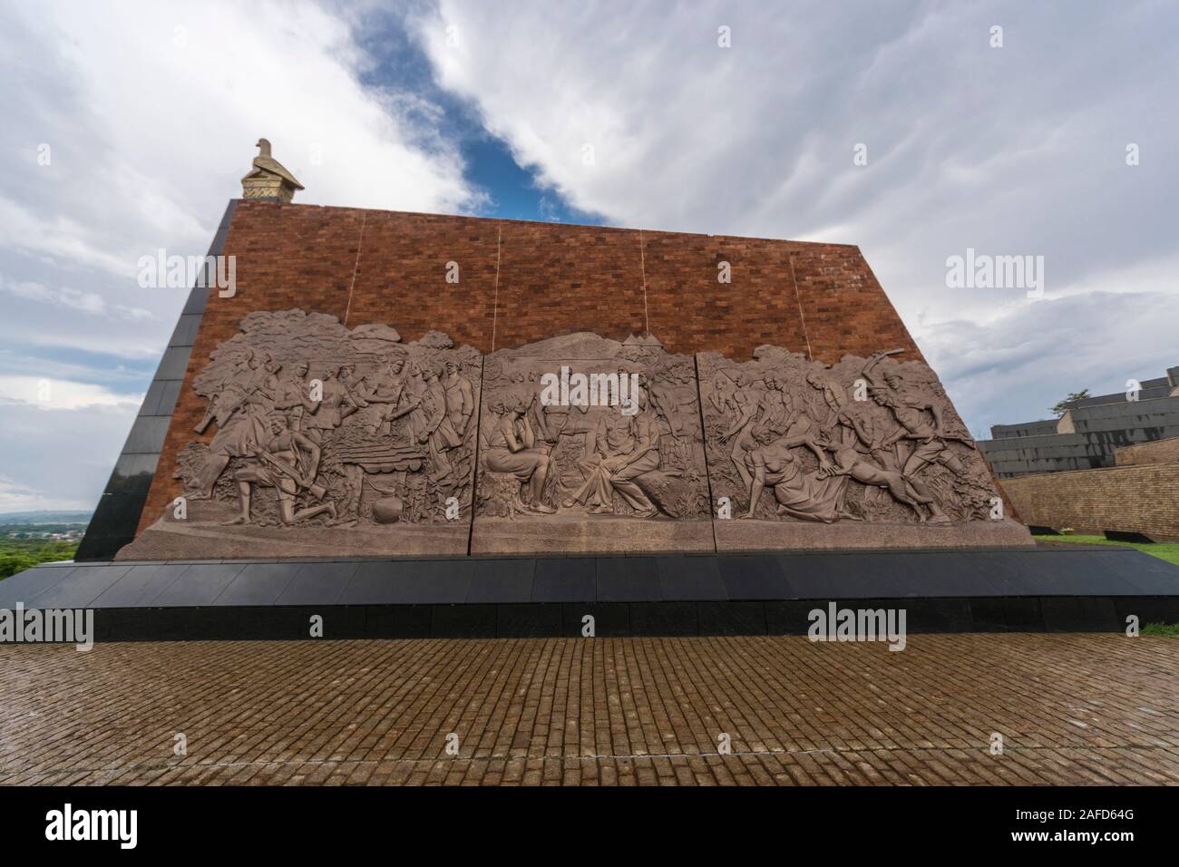 Harare, Zimbabwe. A Mural depicting the country's war of independence ...