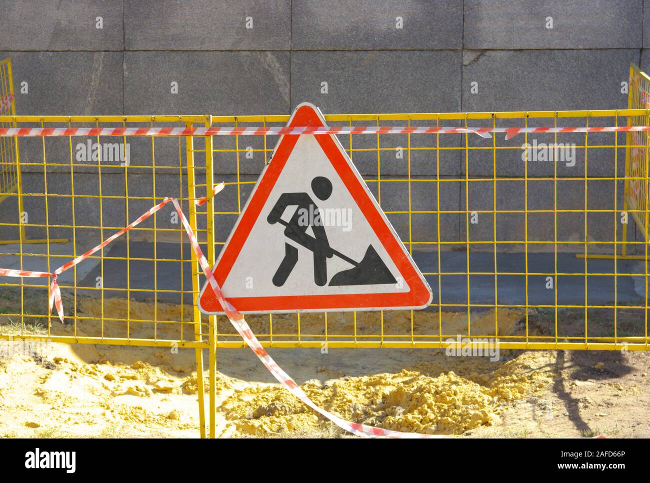 road works sign Stock Photo - Alamy