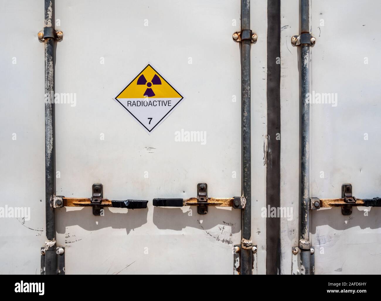 Radiation warning sign on the Hazardous materials transport label Class ...
