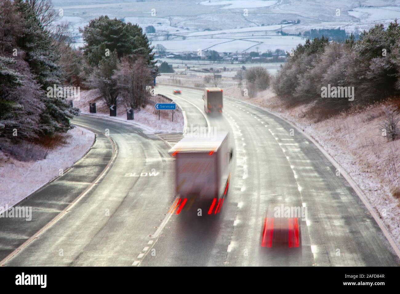 Tebay, Cumbria, UK. 15th December, 2019. Early morning frost and snow ...