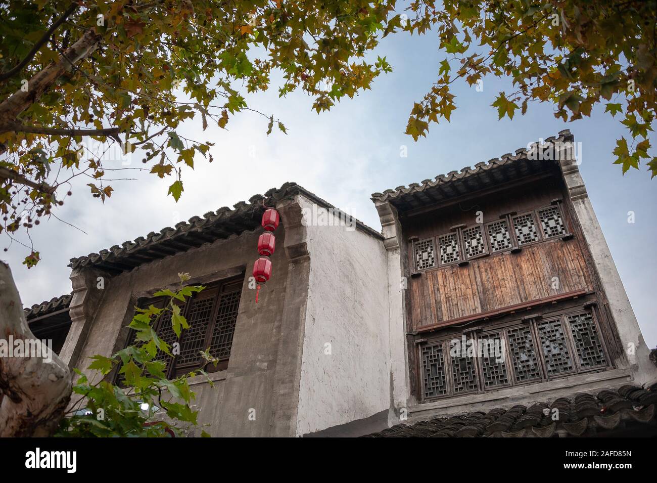Ancient Chinese style buildings in Wuxi Old Town, Jiangsu Province ...