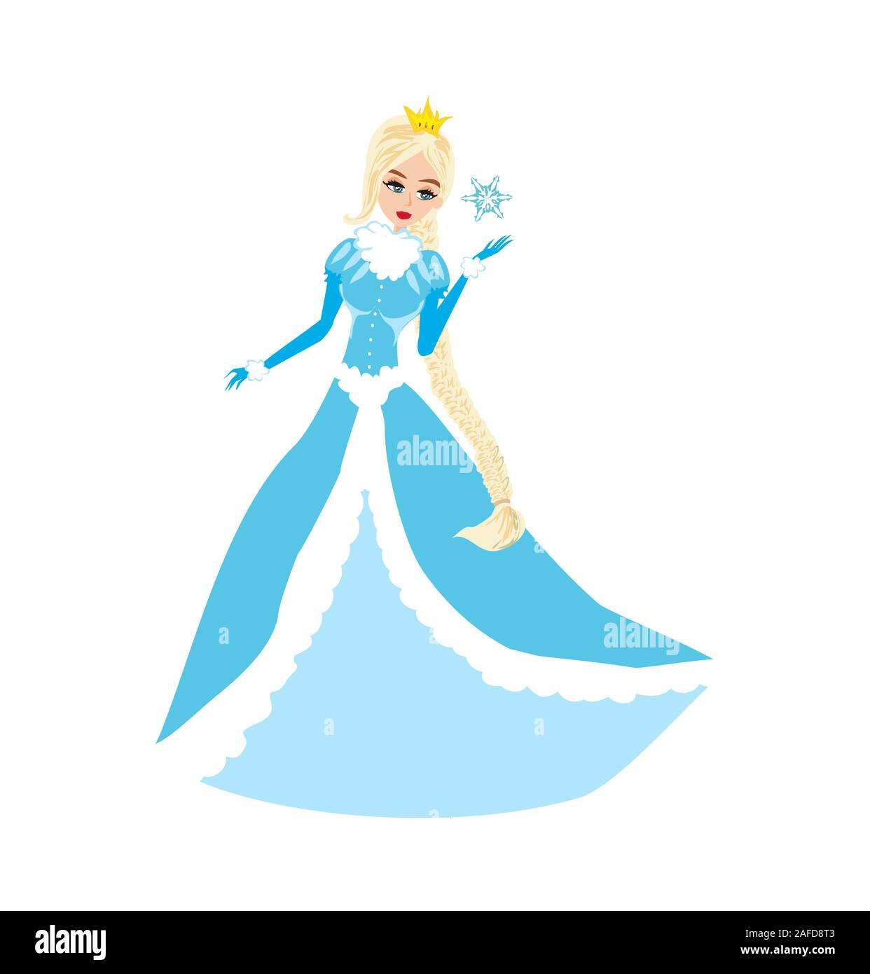 beautiful winter princess catching a snowflake Stock Vector Image & Art ...