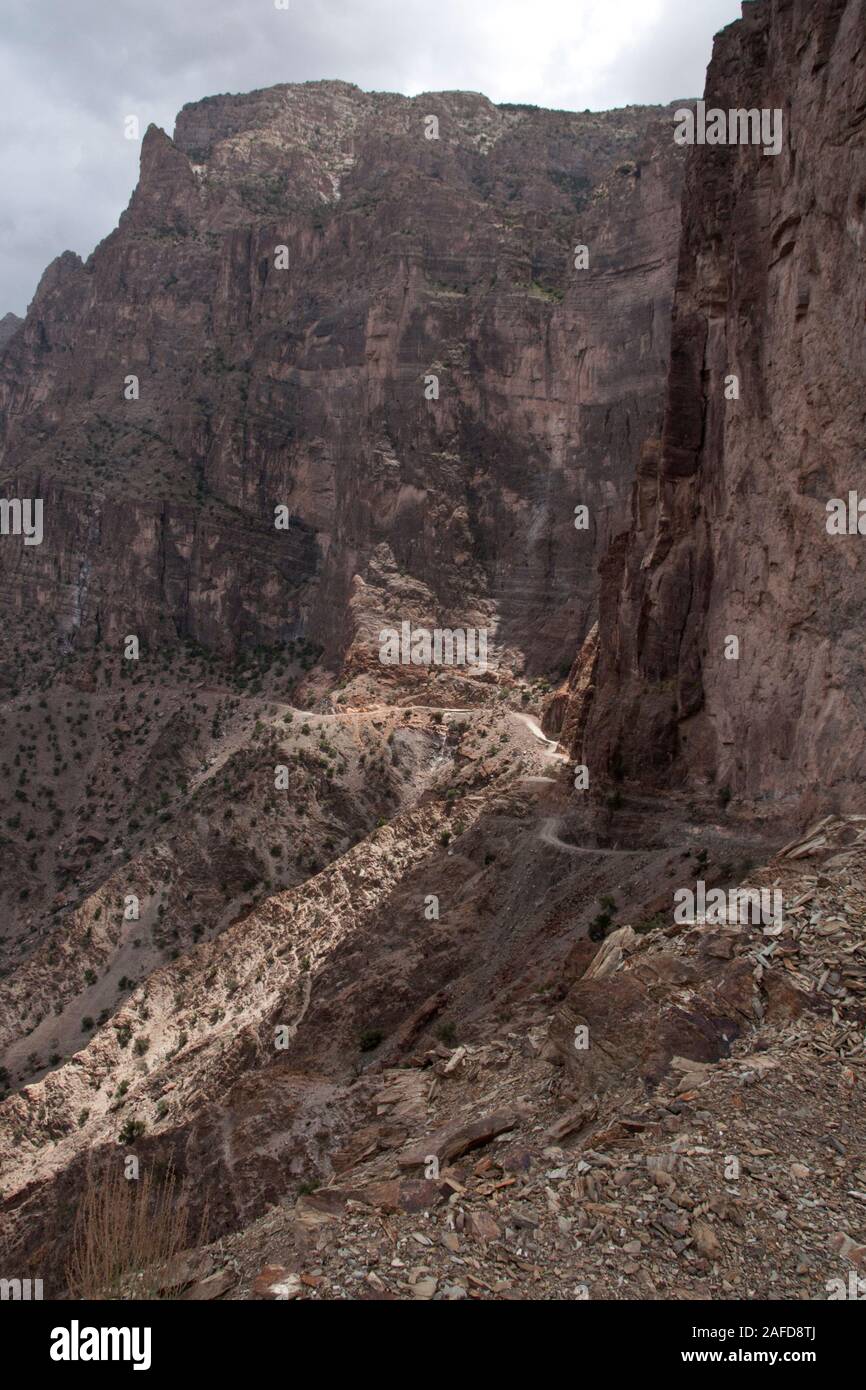 rugged scenery in mountainous Oman Stock Photo - Alamy