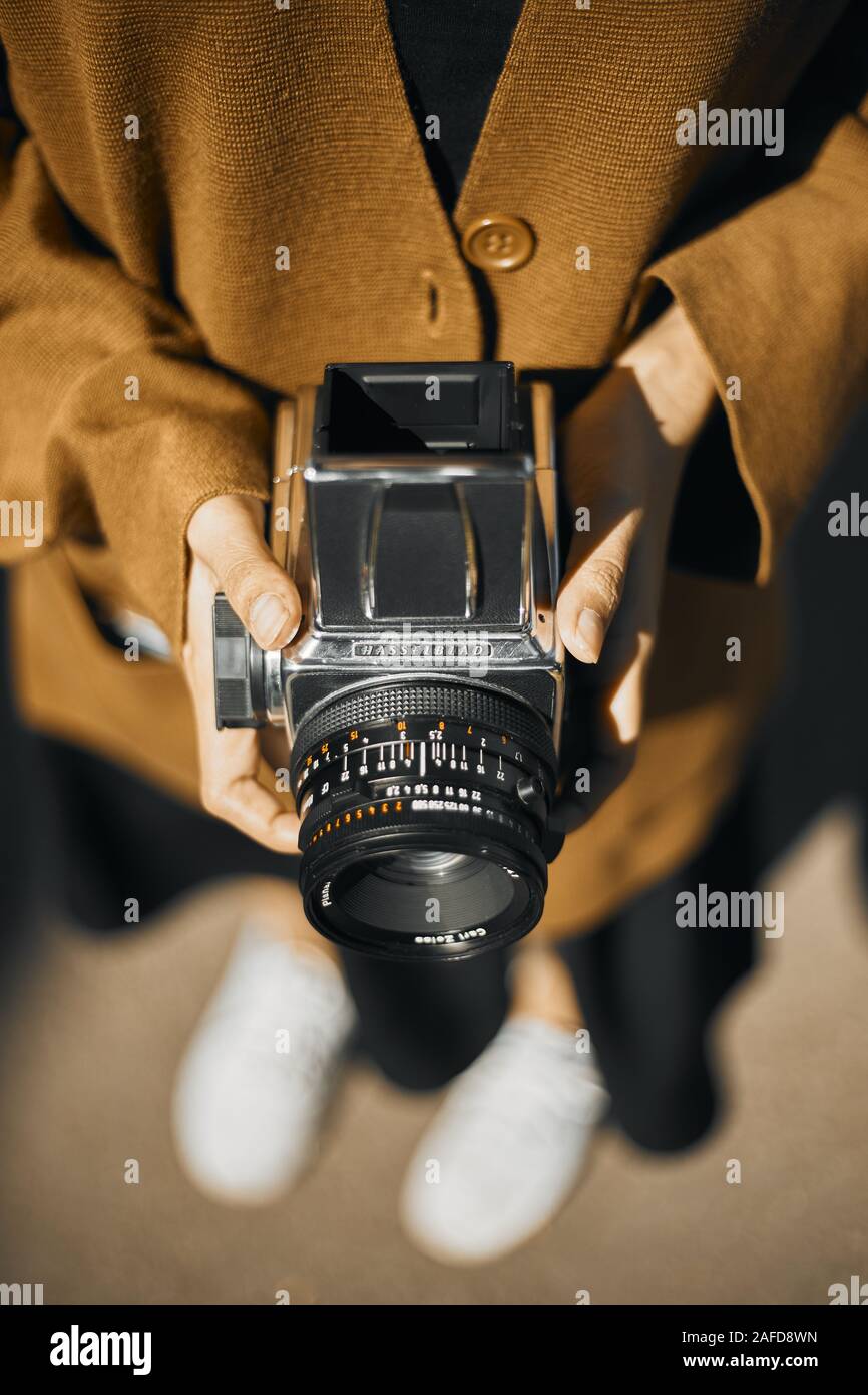 Chiang Mai, Thailand - December 10, 2019 : Vintage young hipster girl ...