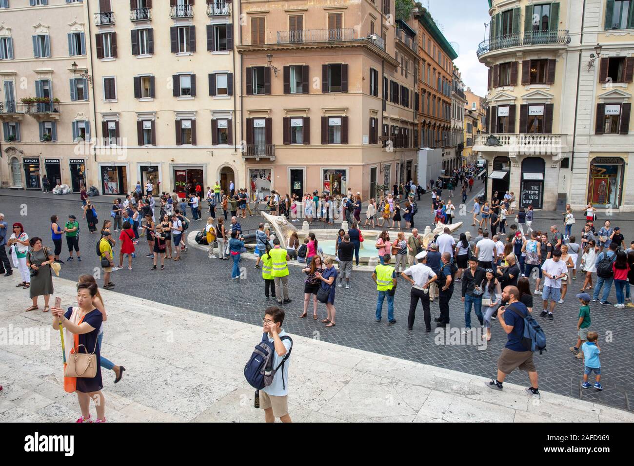 Rome Italy, visitors and tourists in Piazza Di Spagna and at the ...