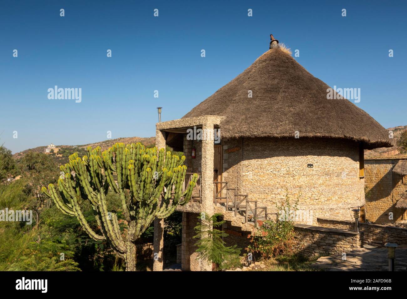 Ethiopia, Tigray, Wukro, Wukro Lodge, circular accommodation, built in ...