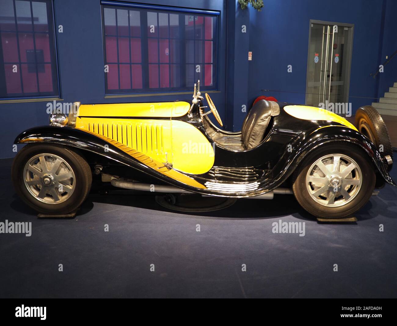 Yellow Bugatti Coach Type 55 1934 produced in 1931 - 1935 in european ...