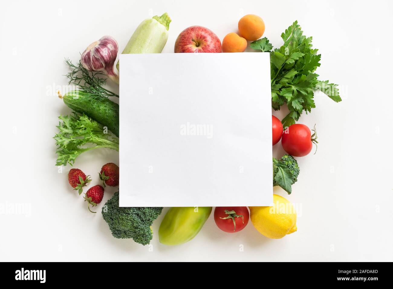 Organic Food Background - assorted fruits and vegetables isolated on ...