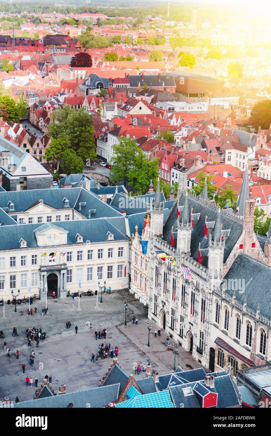 Burg Square in the historic center of Bruges, Belgium. De Burg Stock ...