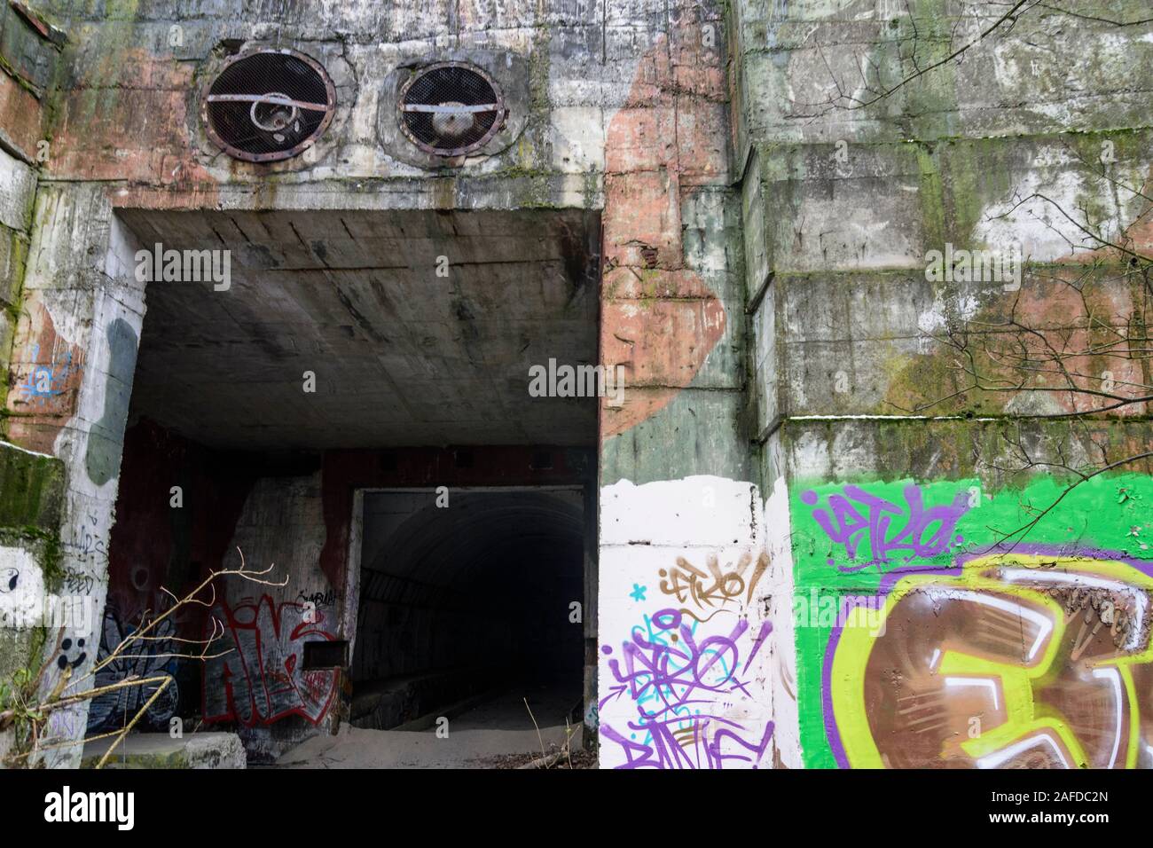 Bratislava (Pressburg): tank bunker, at abandoned Czechoslovak missile ...