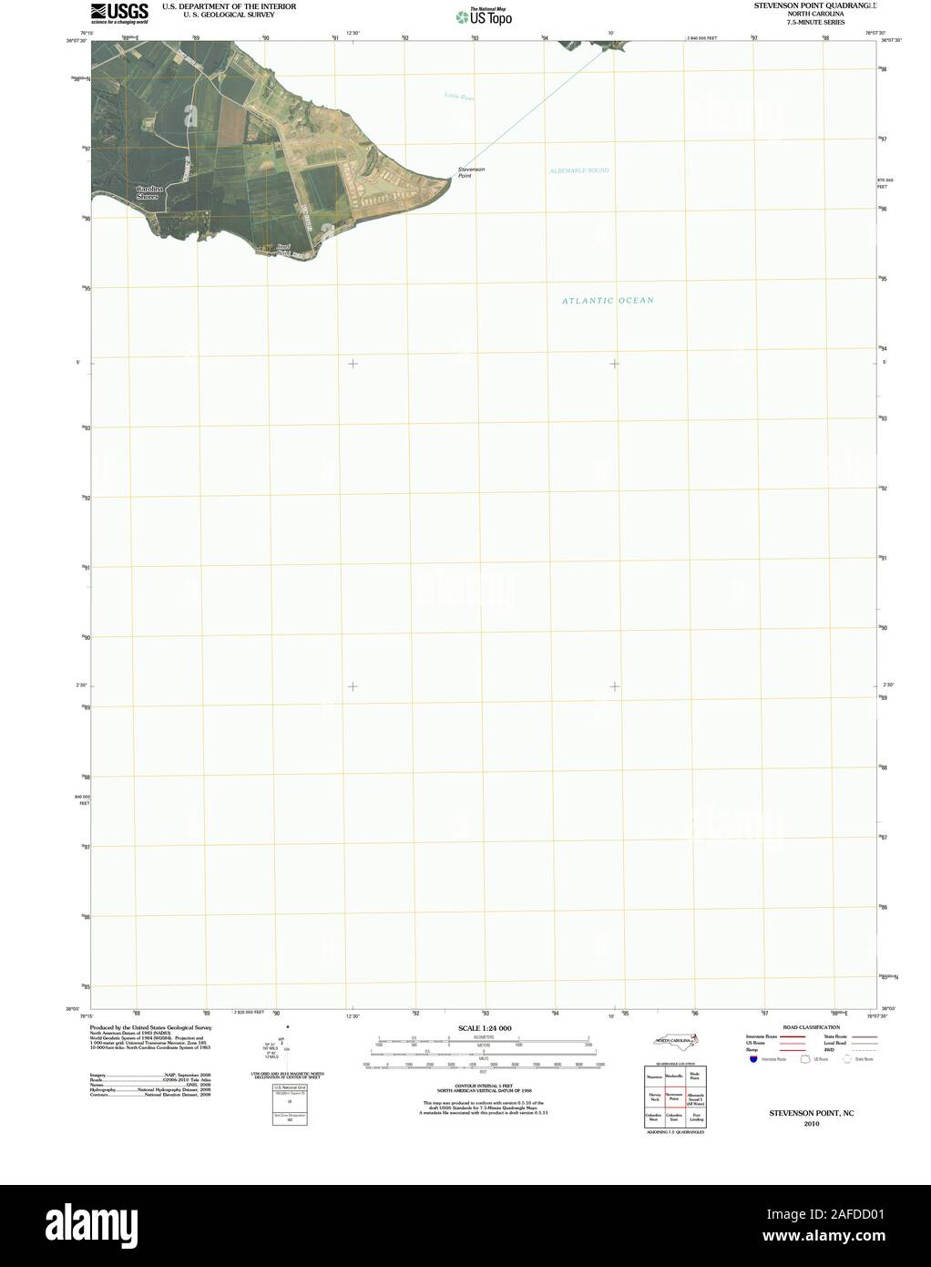 USGS TOPO Map North Carolina NC Stevenson Point 20100920 TM Restoration ...