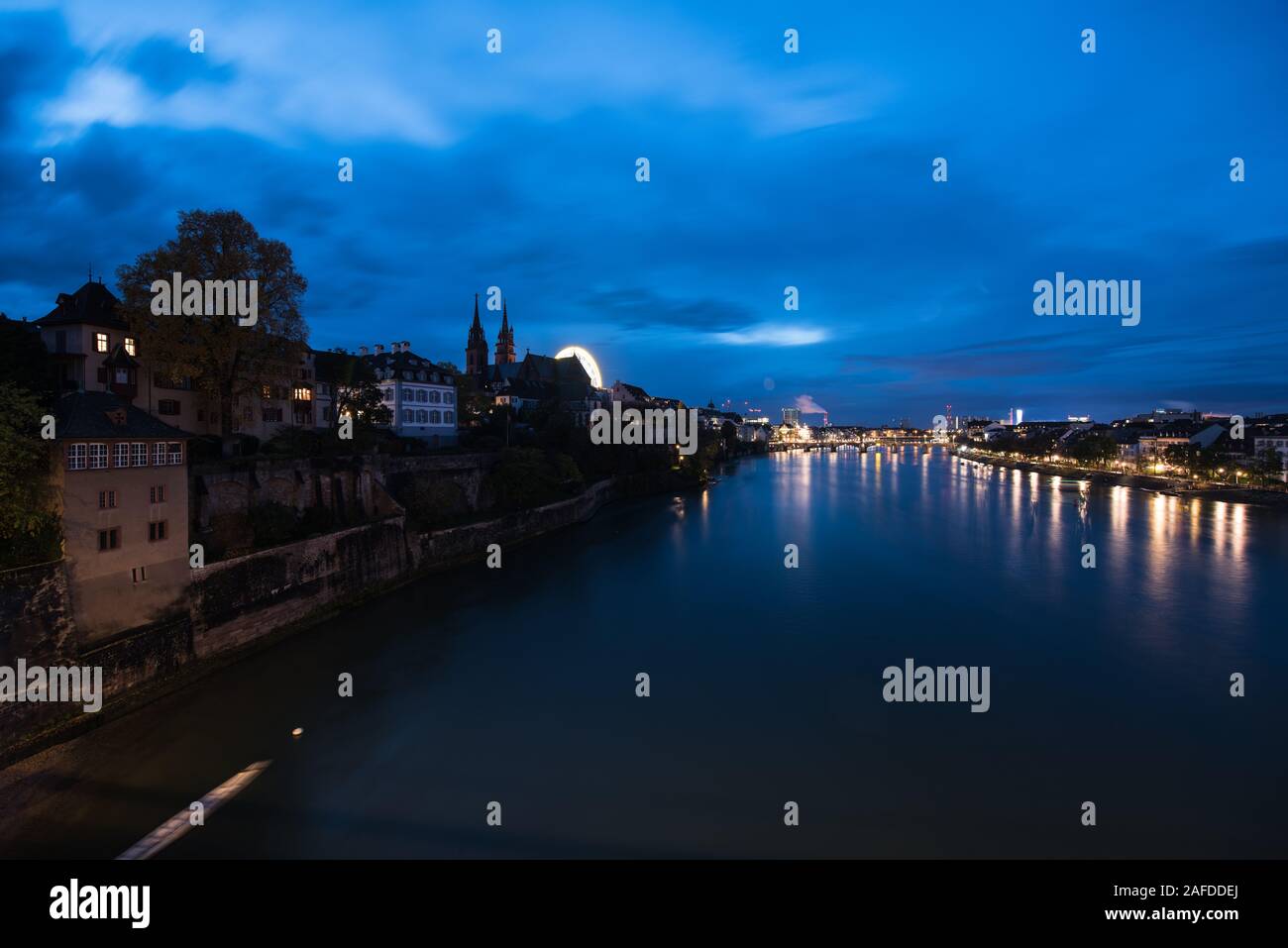 Basel switzerland night over hi-res stock photography and images - Alamy