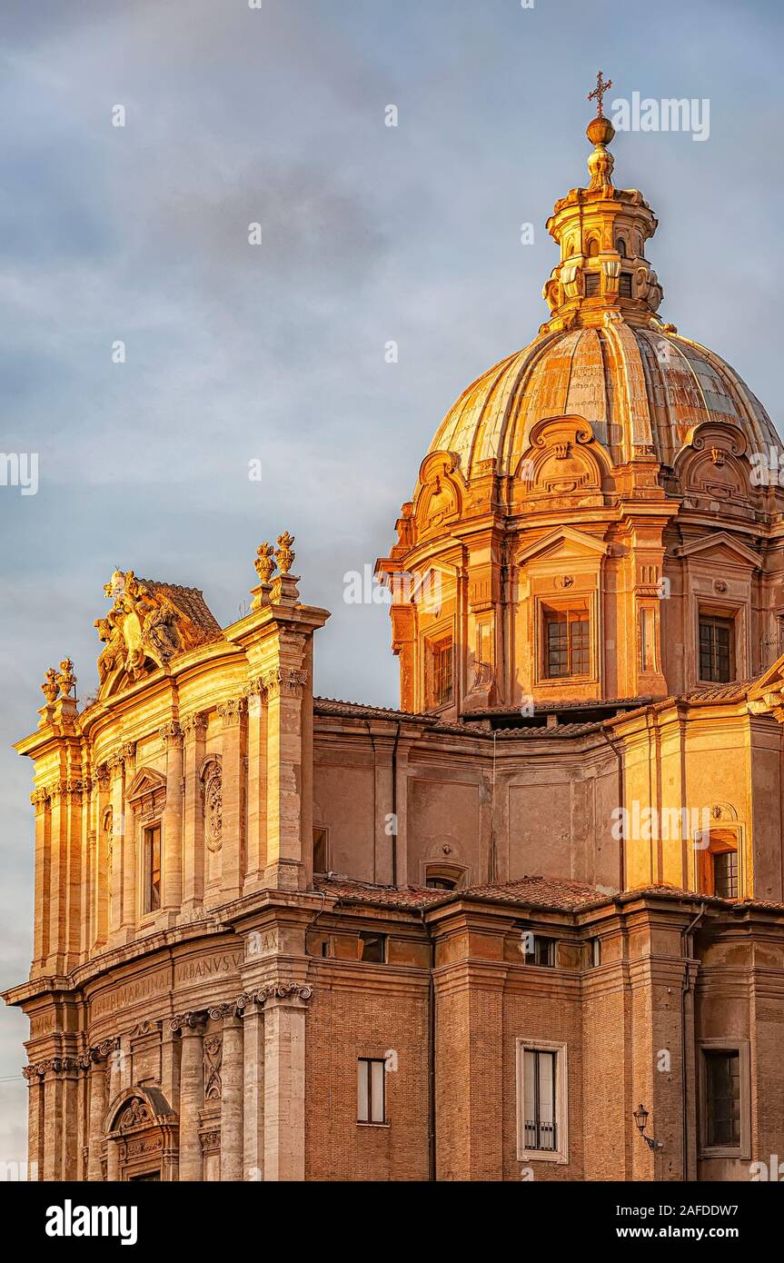The Chiesa dei Santi Luca e Martina as seen from the Roman Forum Stock ...