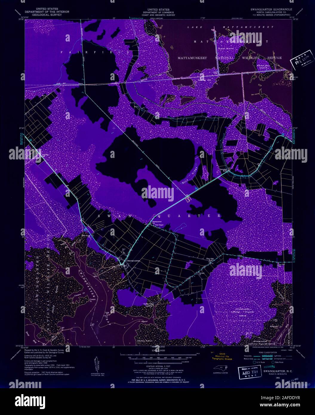 Map of swanquarter hi-res stock photography and images - Alamy