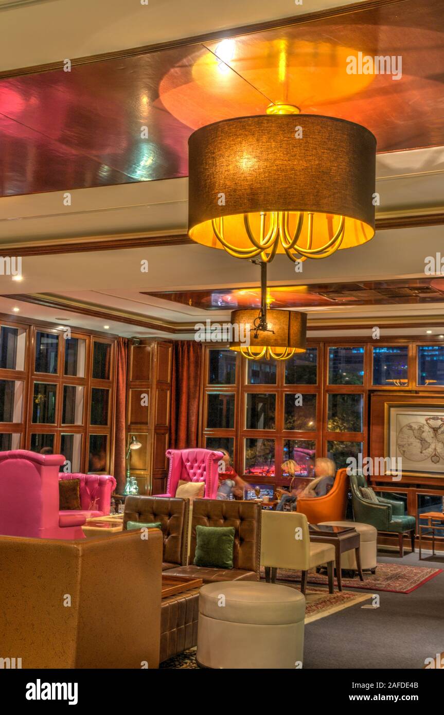 beautiful restaurant interior design with table seating and lighting ...