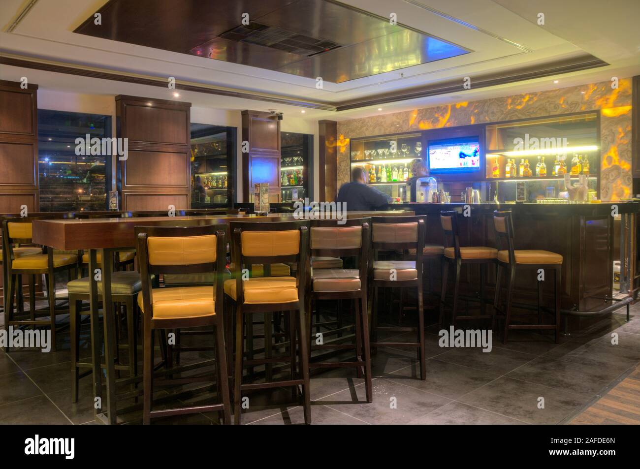 beautiful restaurant interior design with table seating and lighting ...