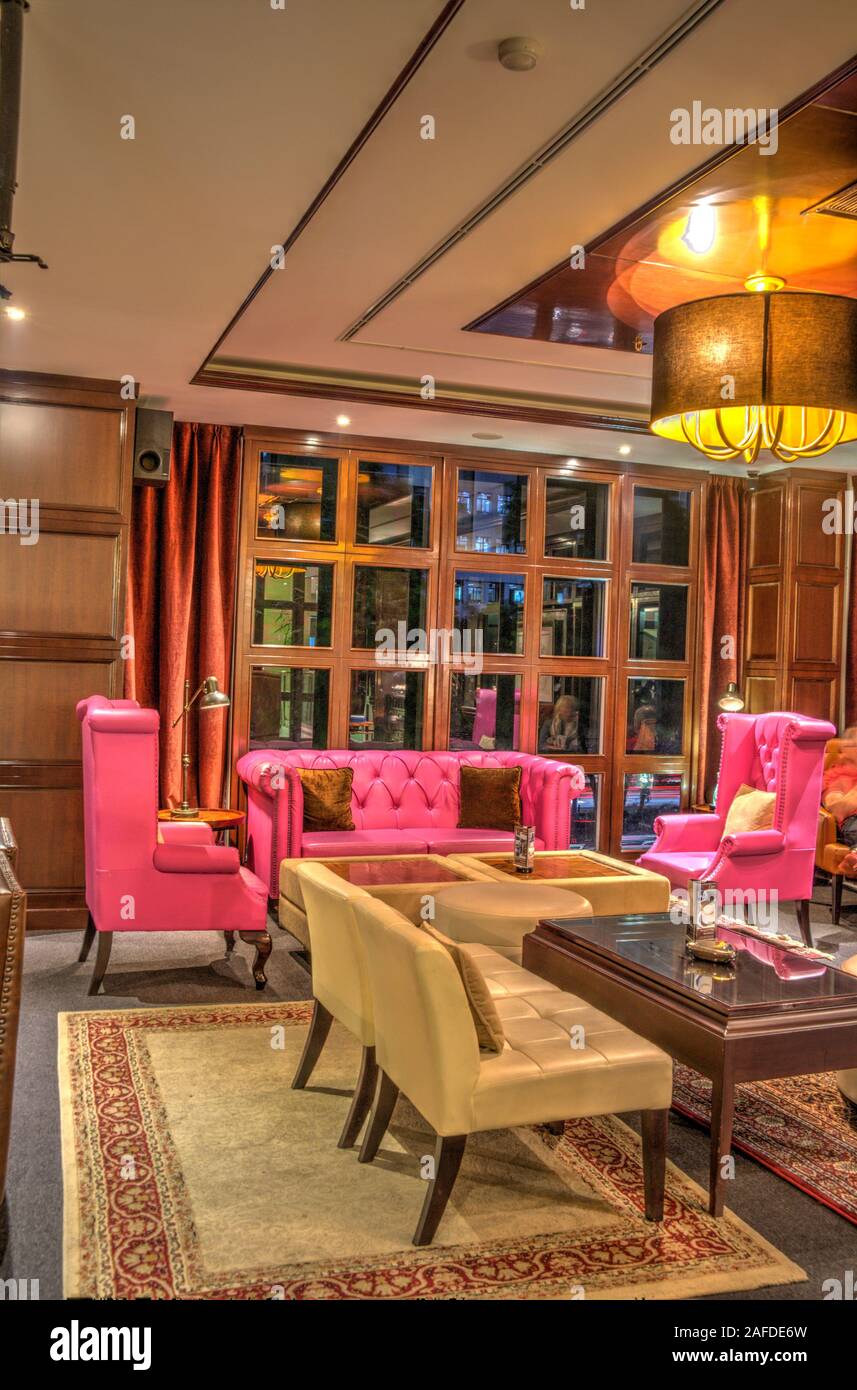 beautiful restaurant interior design with table seating and lighting ...