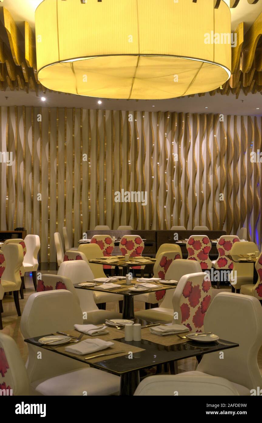 beautiful restaurant interior design with table seating and lighting ...