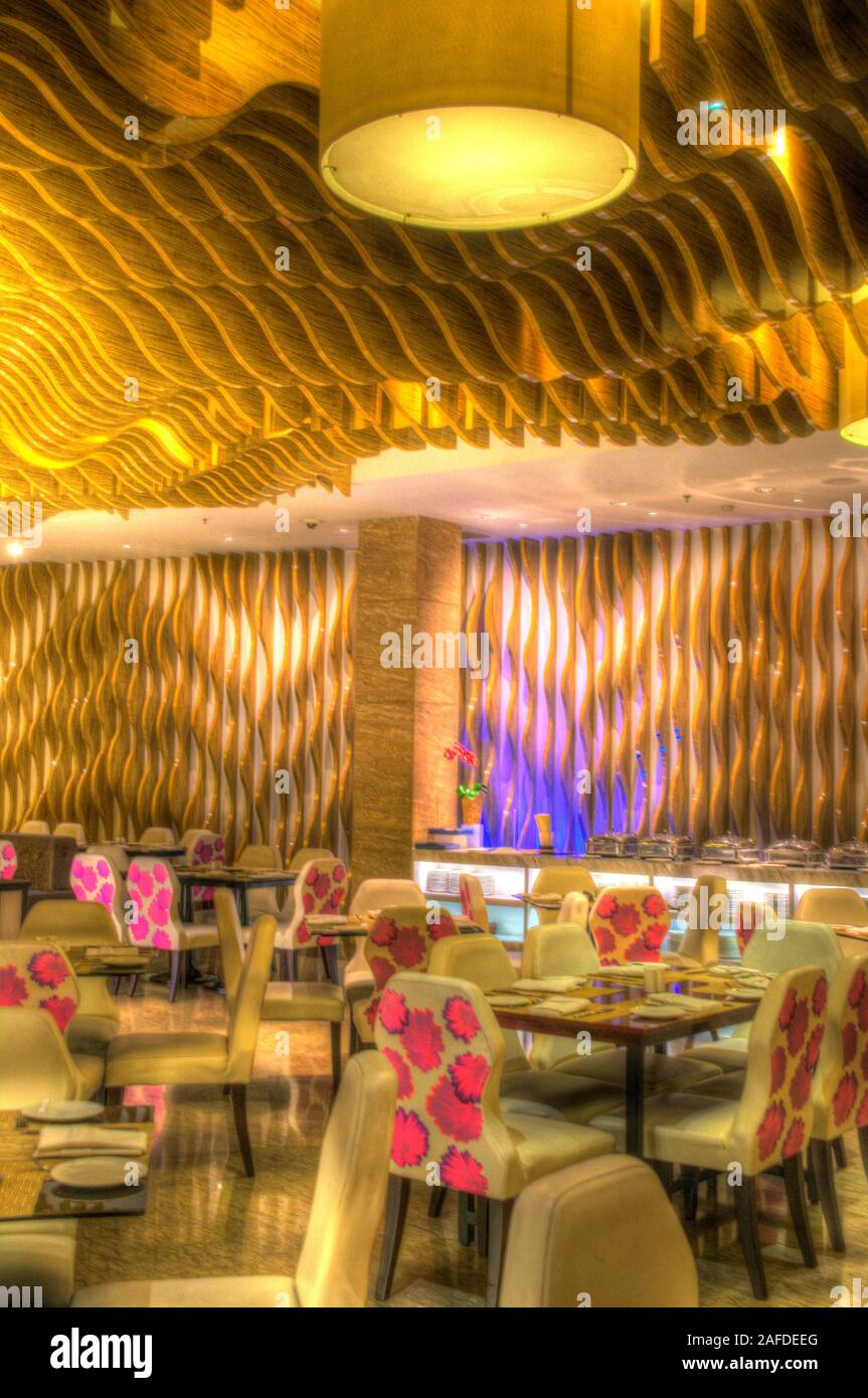 beautiful restaurant interior design with table seating and lighting ...