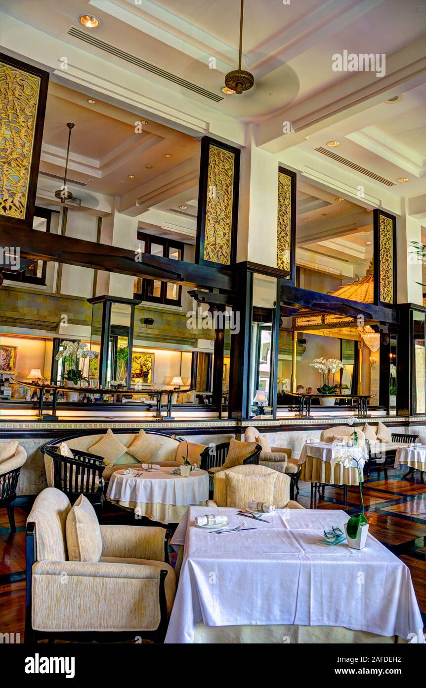 beautiful restaurant interior design with table seating and lighting ...