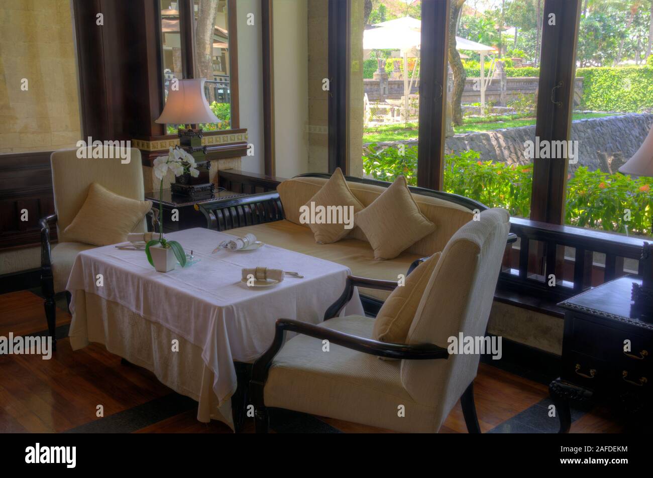 beautiful restaurant interior design with table seating and lighting ...