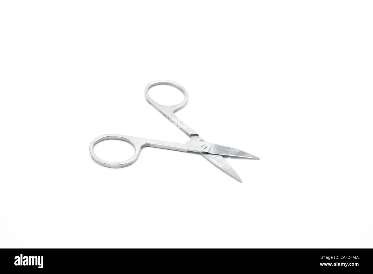 Nail scissors with open shears isolated on white background Stock Photo ...