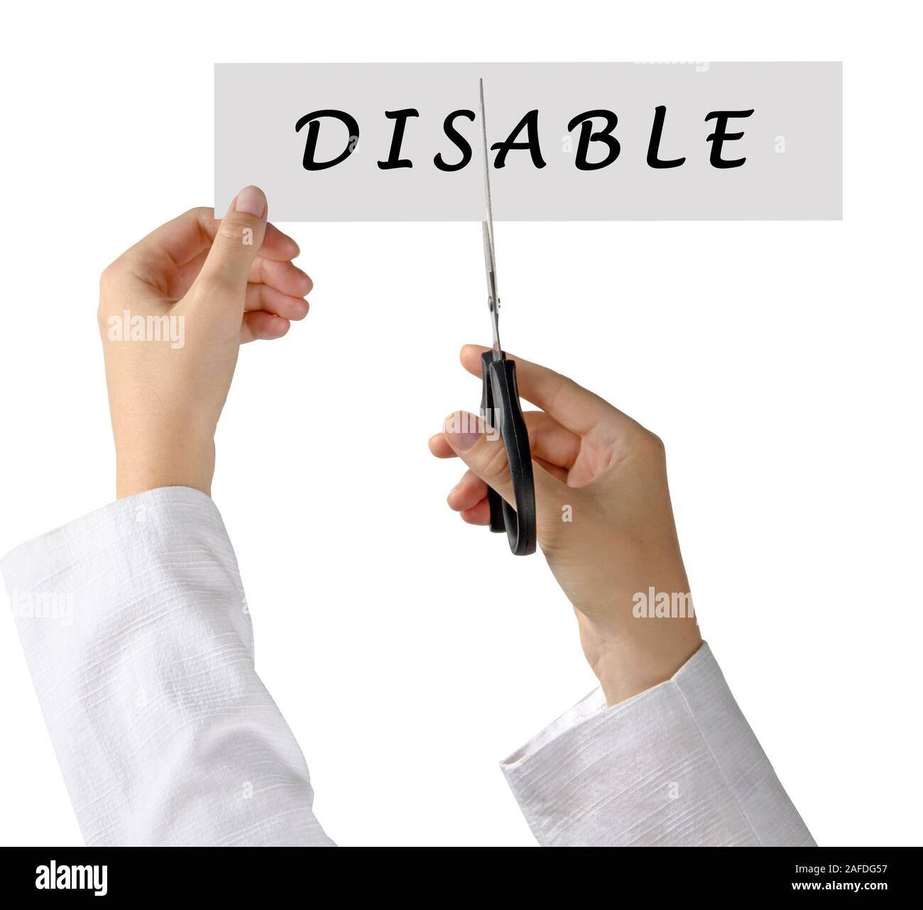 Helping with disability Stock Photo - Alamy