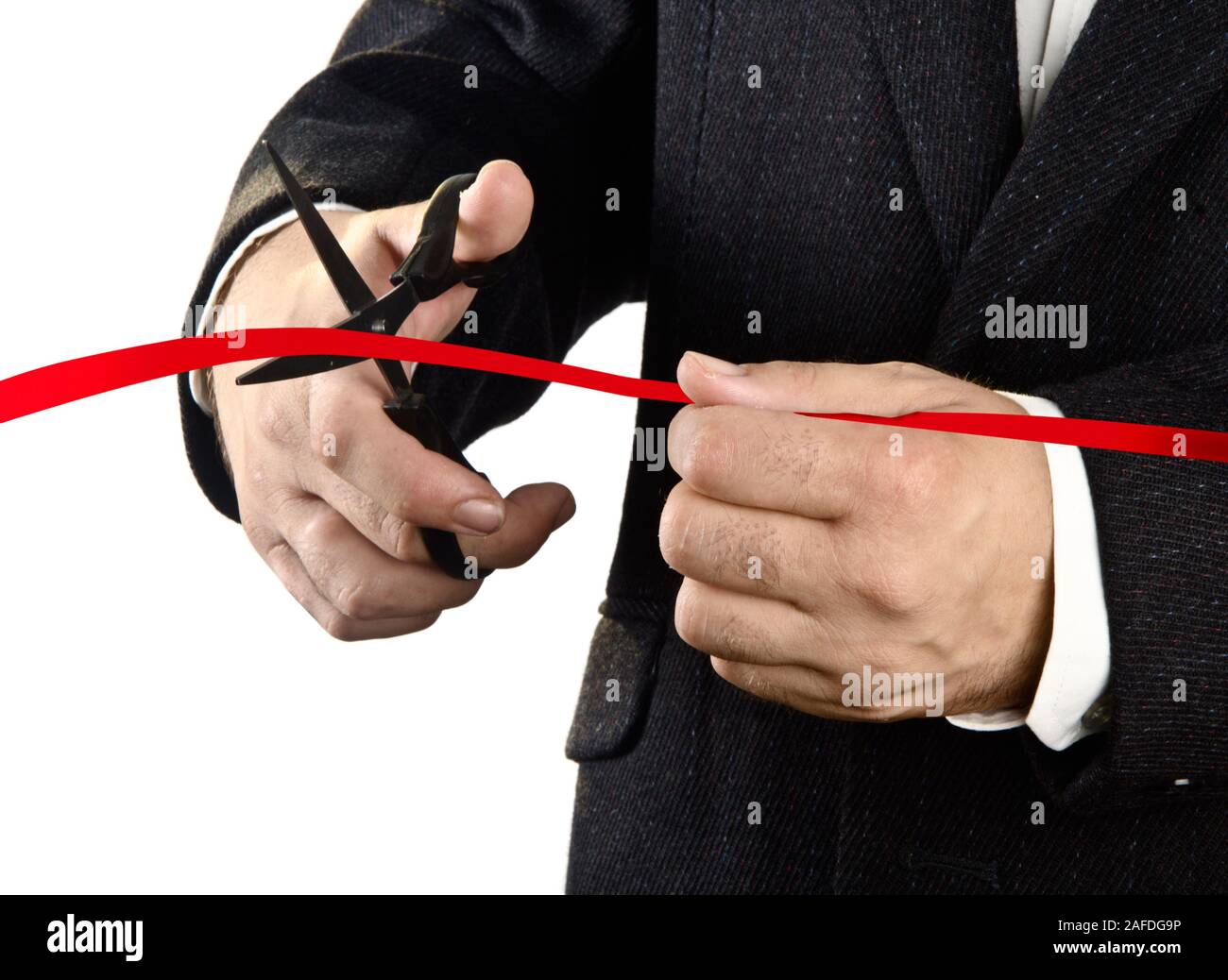 Cutting red tape Stock Photo - Alamy