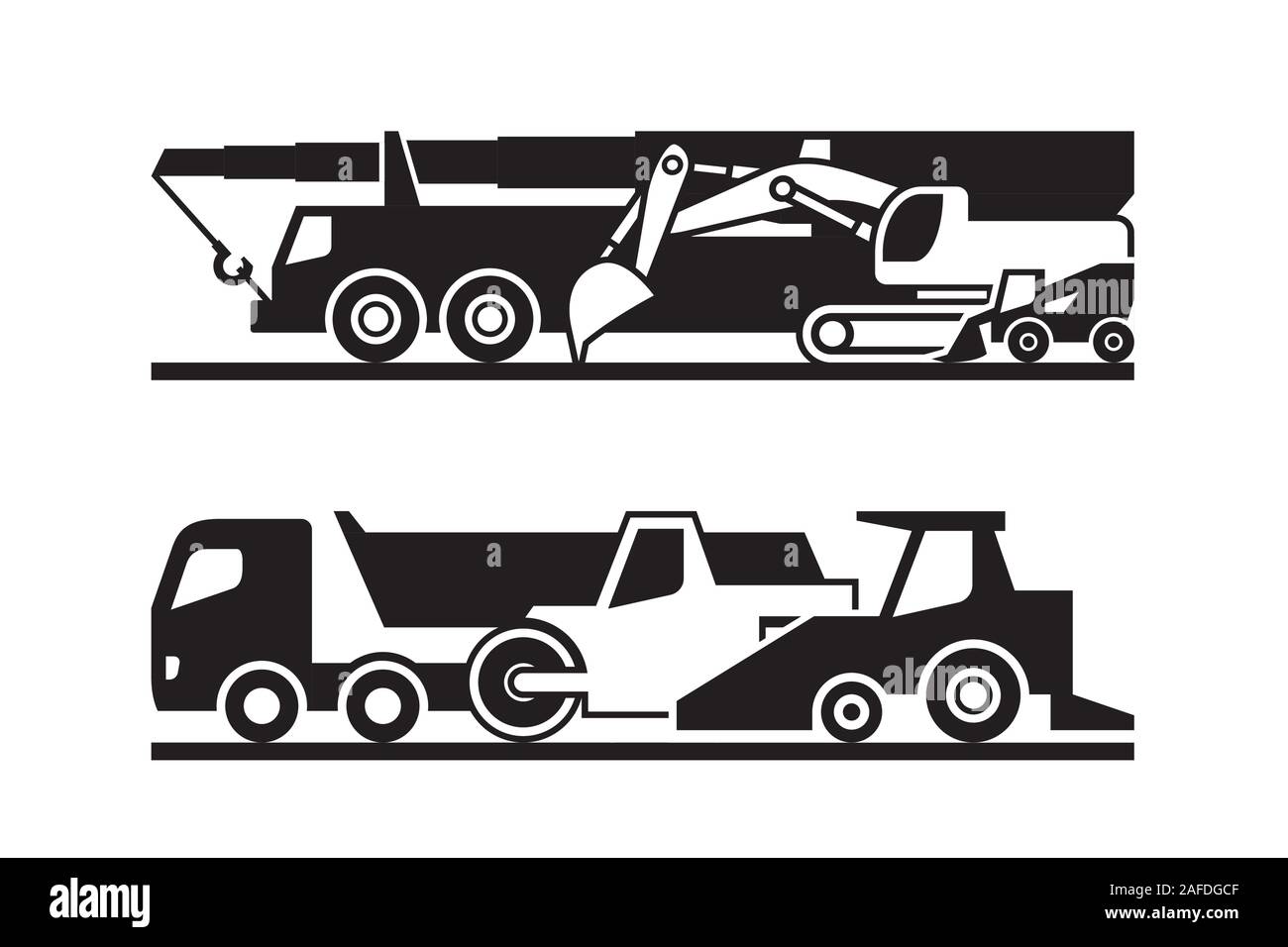 Road construction machinery icon set - vector illustration Stock Vector ...