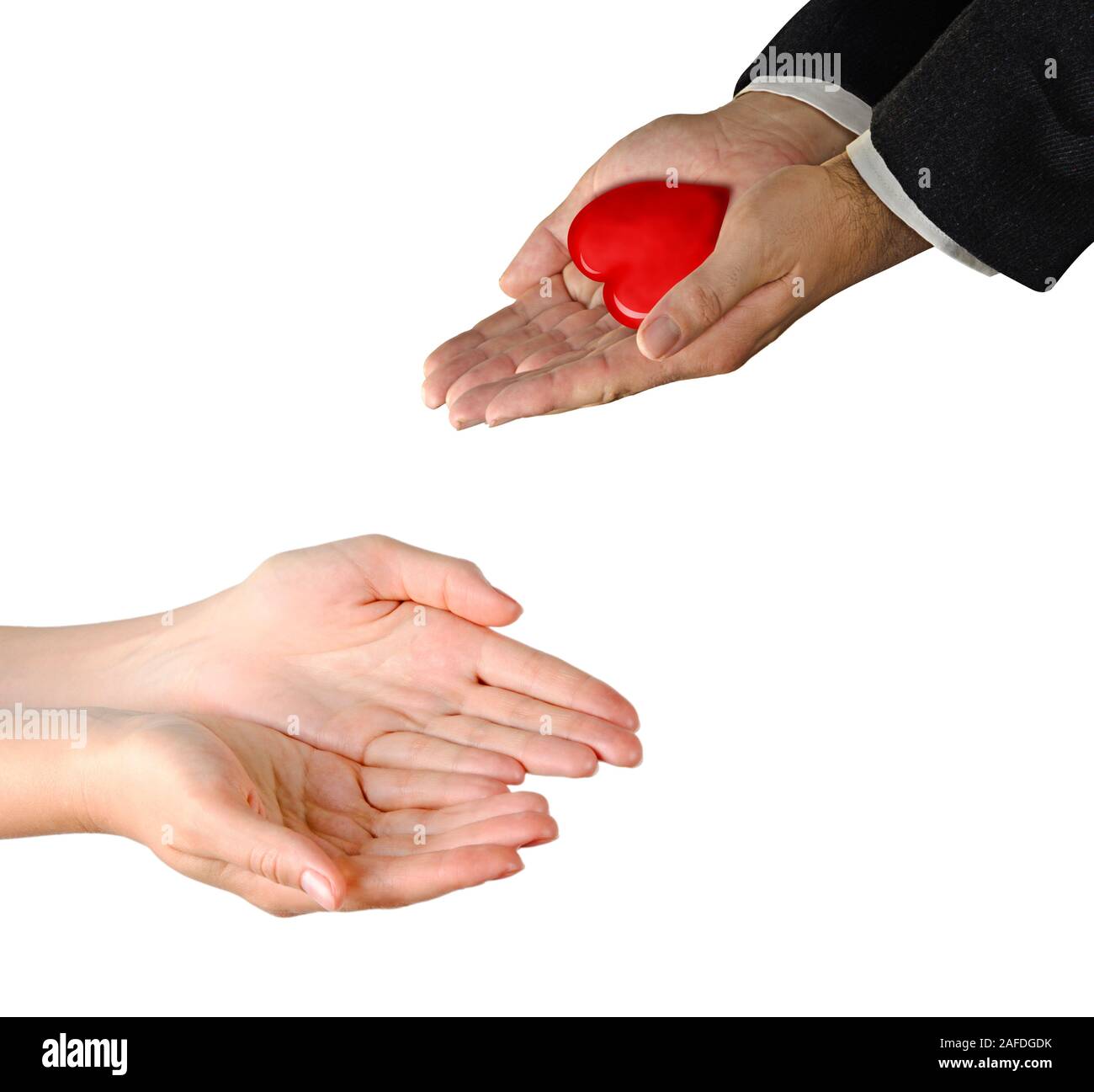 Giving gift of heart Stock Photo - Alamy
