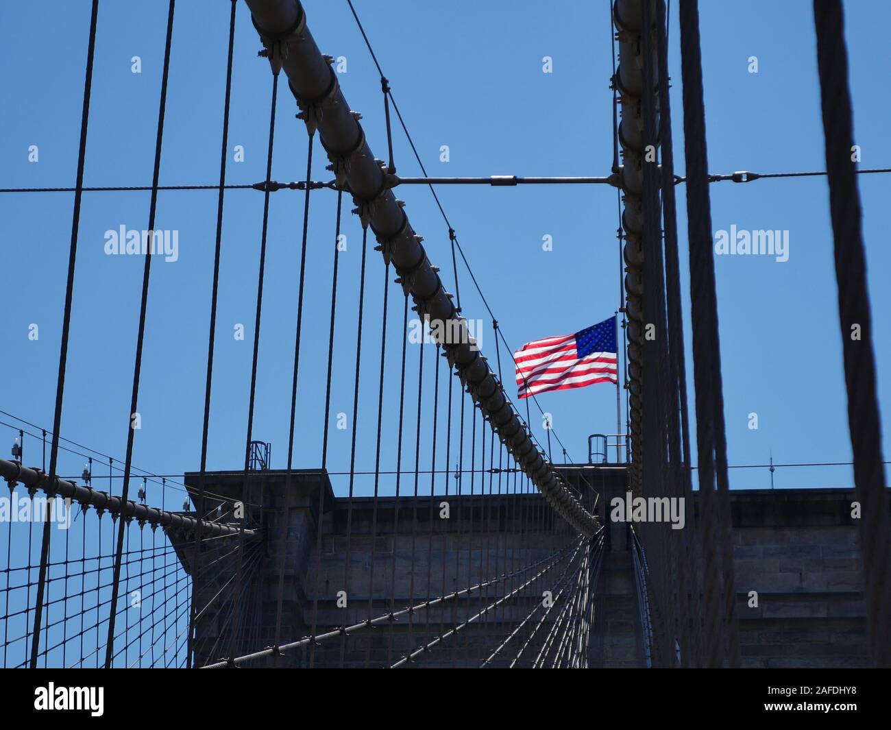 Stars and stripes on brooklyn bridge hi-res stock photography and ...