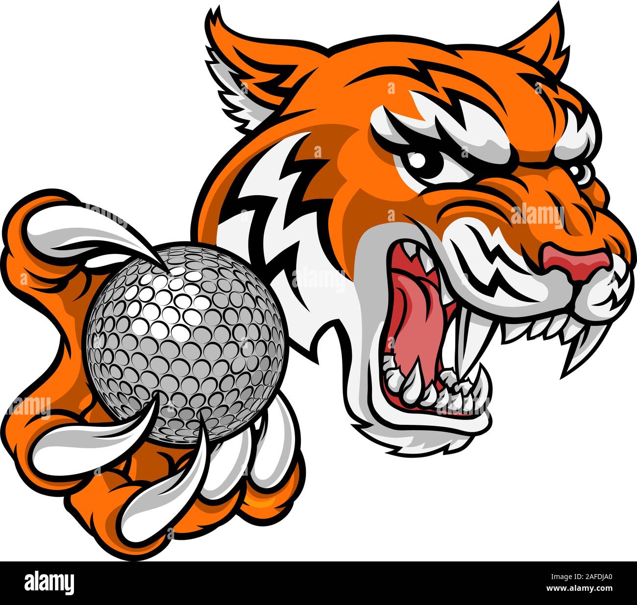 Tiger Golf Ball Player Animal Sports Mascot Stock Vector Image & Art ...