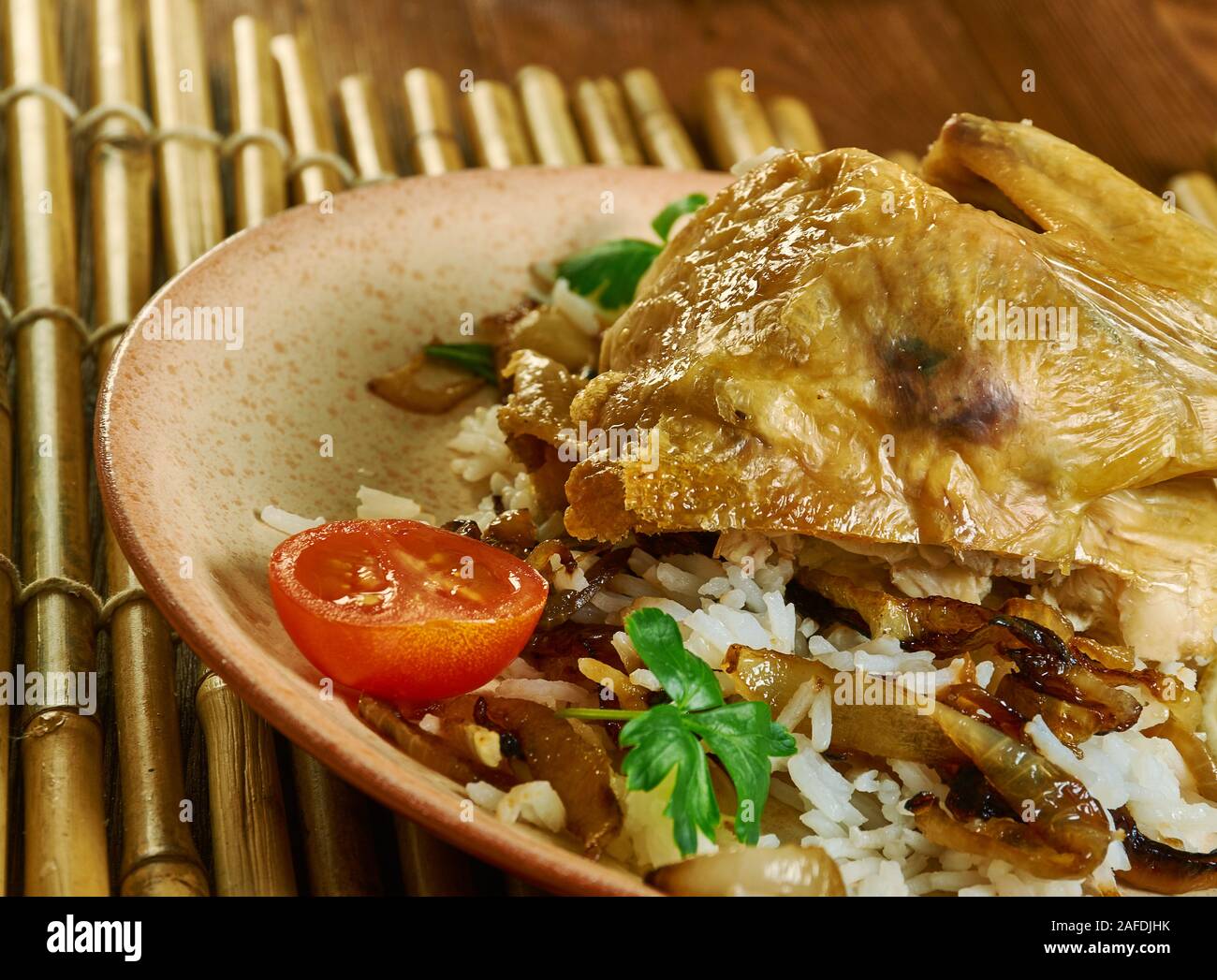 Greek-Style Roast Chicken Kota Riganati , Mediterranean cuisine Stock ...