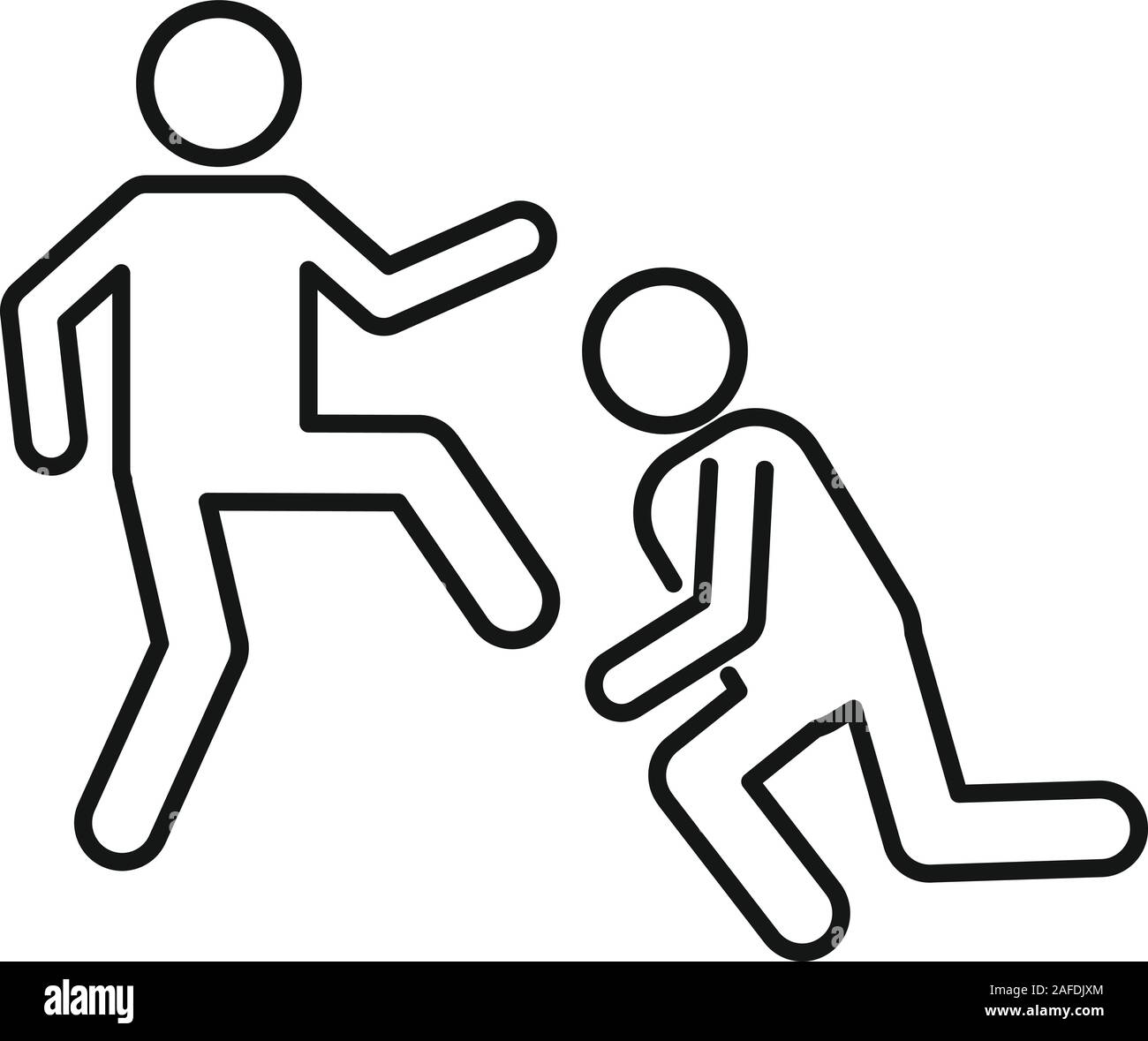 Public fight violence icon. Outline public fight violence vector icon ...