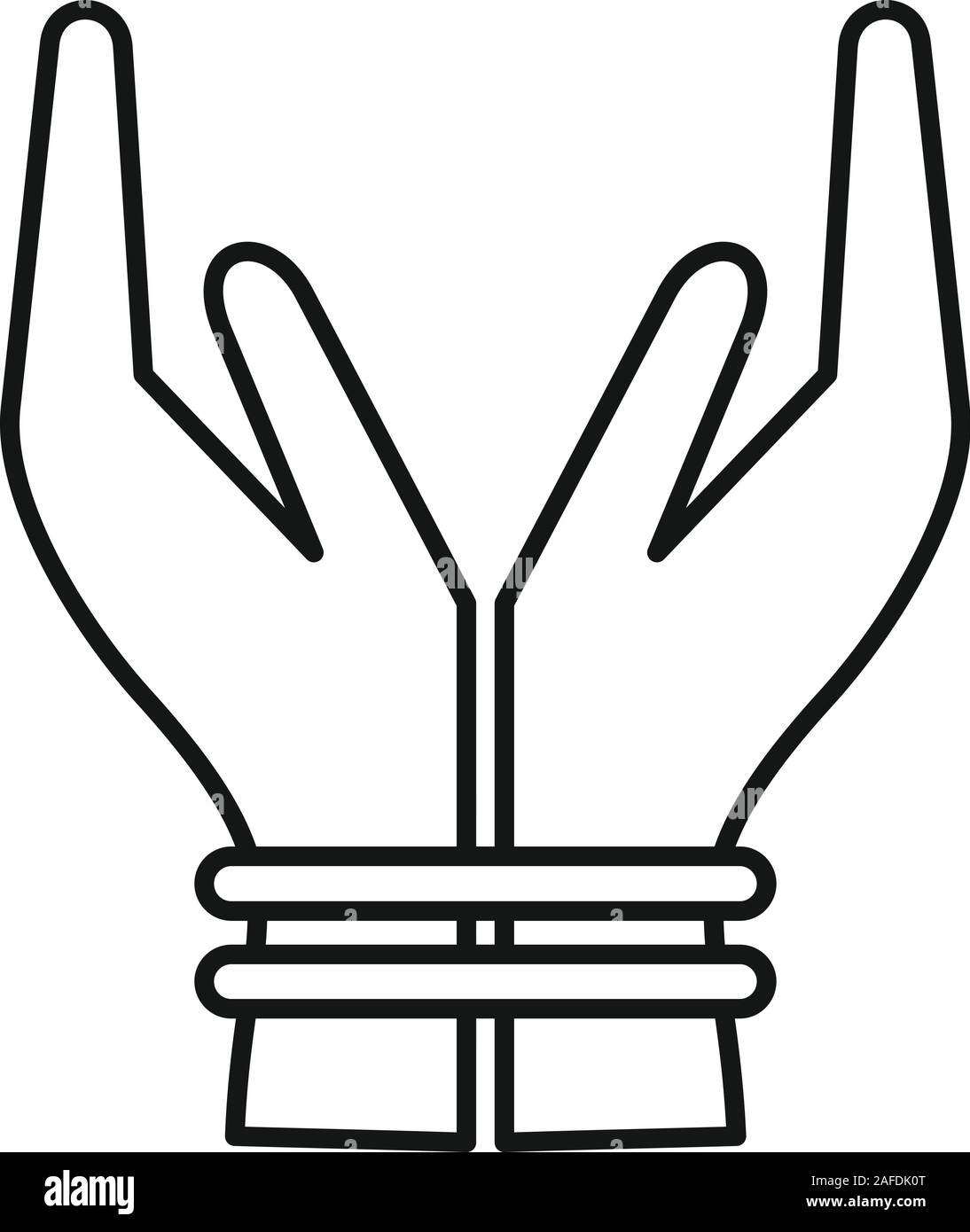 Man hands tied rope Stock Vector Images - Alamy